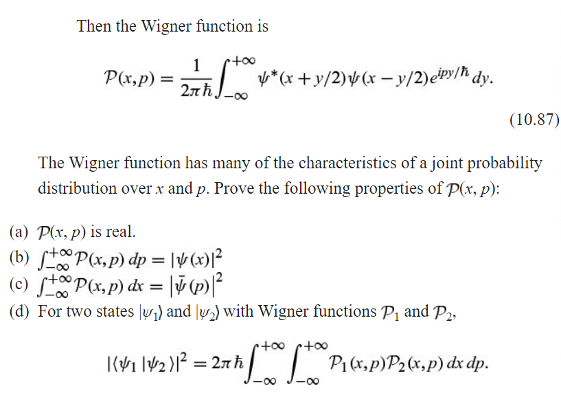 Solved Then the Wigner function is | Chegg.com