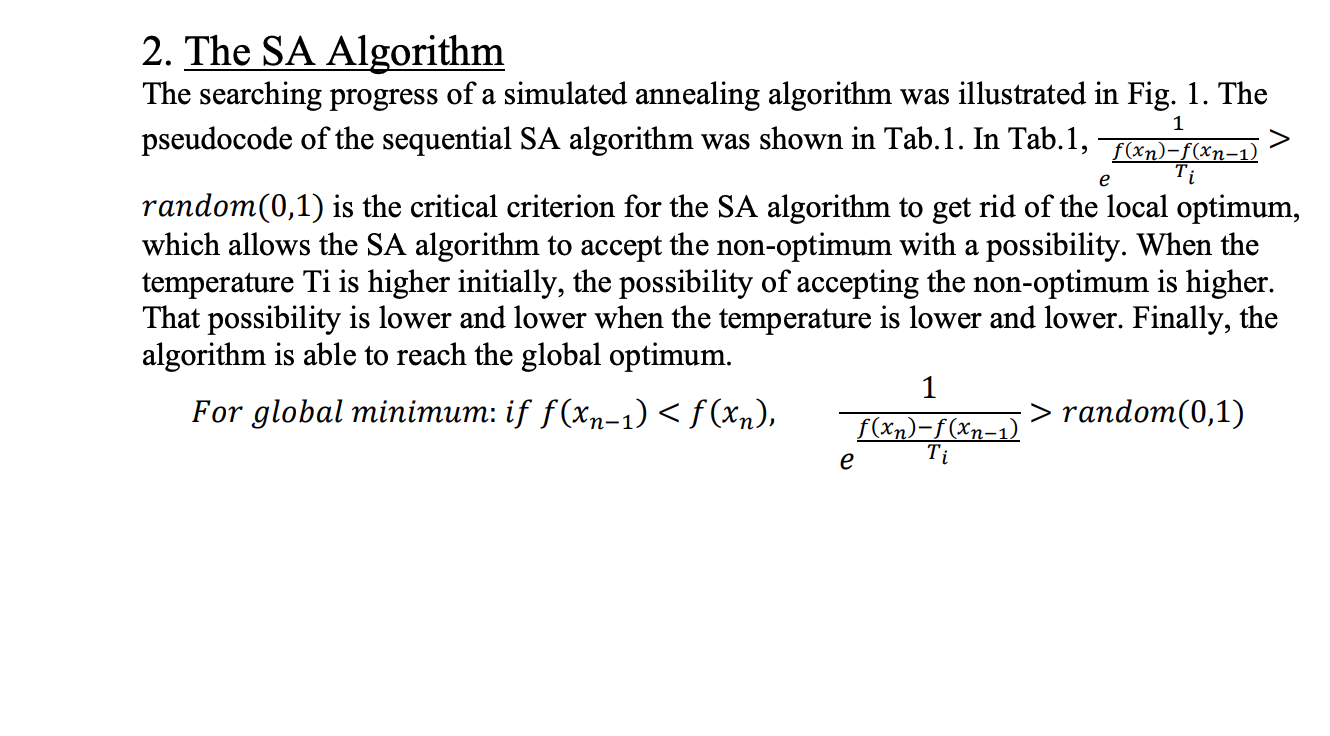 2. The SA Algorithm The searching progress of a | Chegg.com