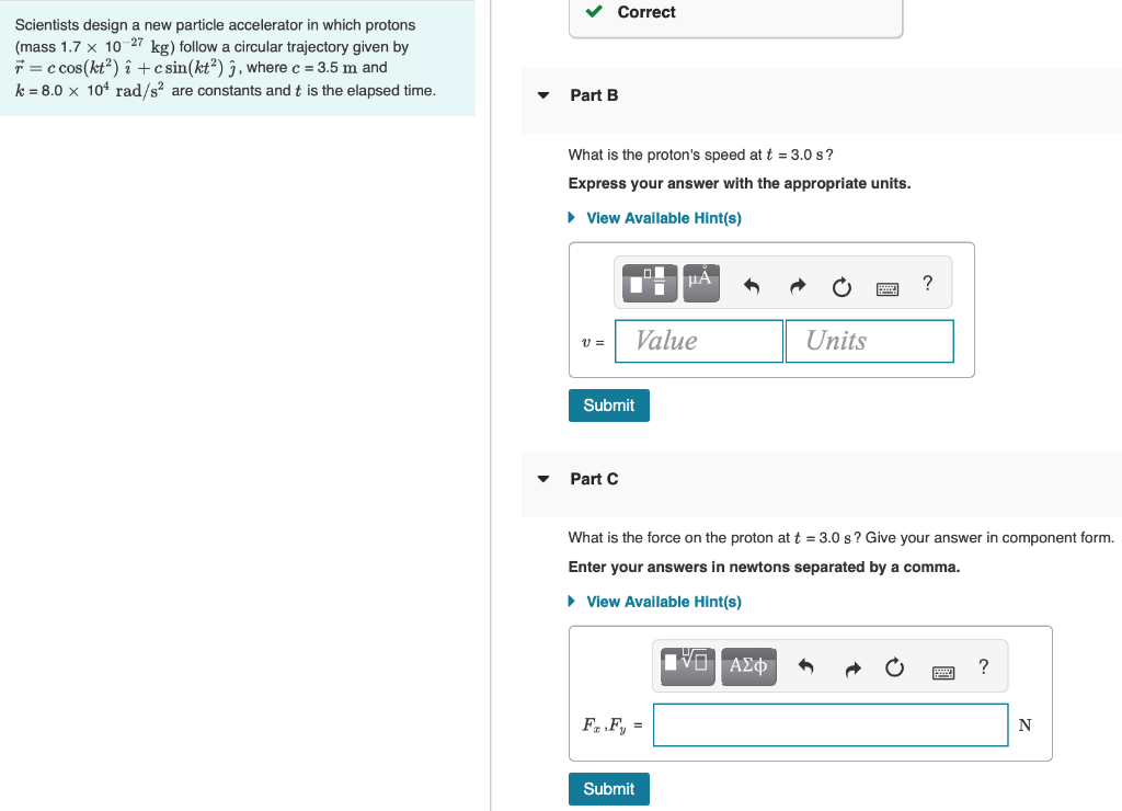 Solved Correct Scientists design a new particle accelerator | Chegg.com
