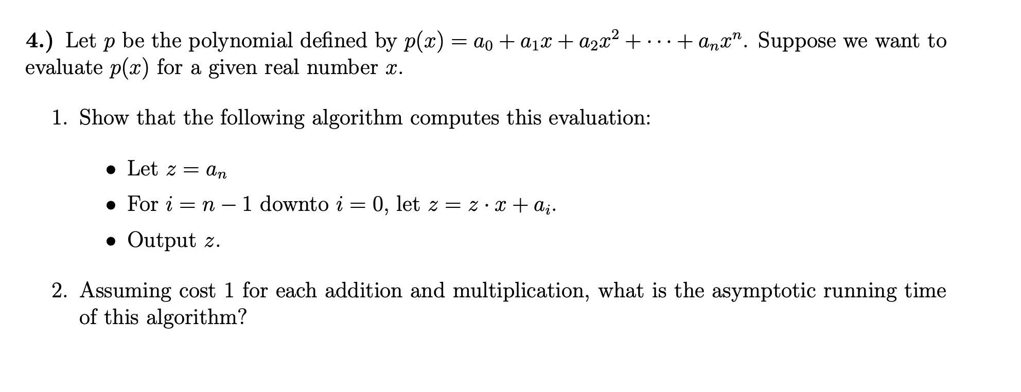 Solved 4.) Let p be the polynomial defined by | Chegg.com