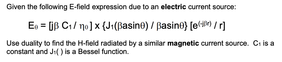 Solved Given the following E-field expression due to an | Chegg.com