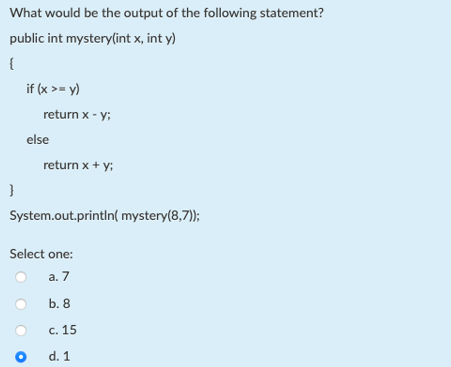Solved What is the output of the following Java code? int | Chegg.com