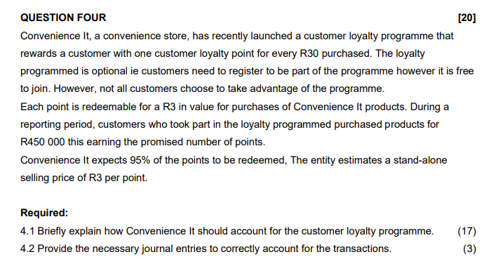 Solved QUESTION FOURConvenience It, ﻿a convenience store, | Chegg.com