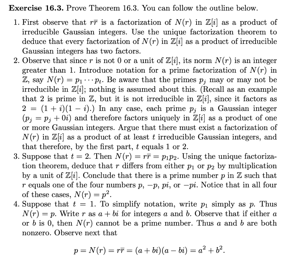 Solved Theorem 163 Let R Be An Irreducible Gaussian 