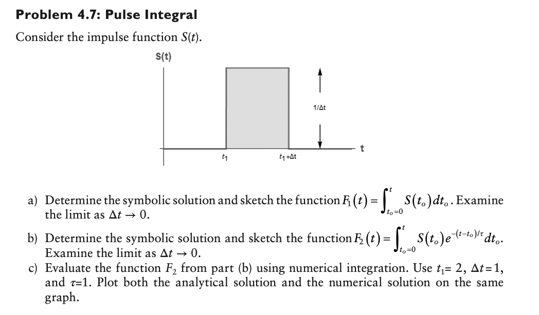 Solved Problem 4.7: Pulse Integral Consider the impulse | Chegg.com