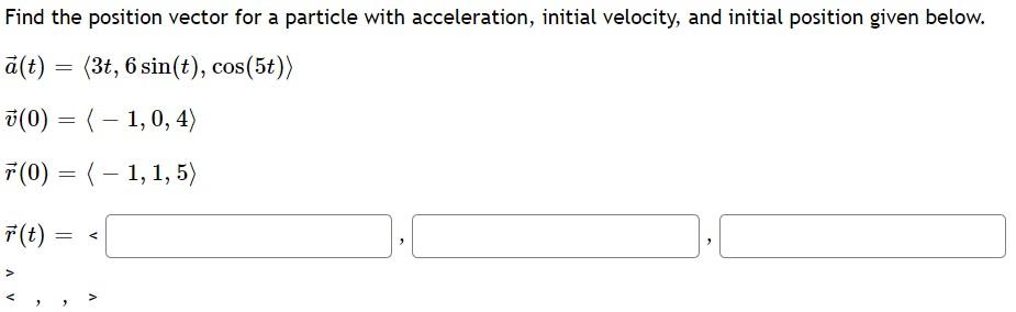 Solved Find the position vector for a particle with | Chegg.com