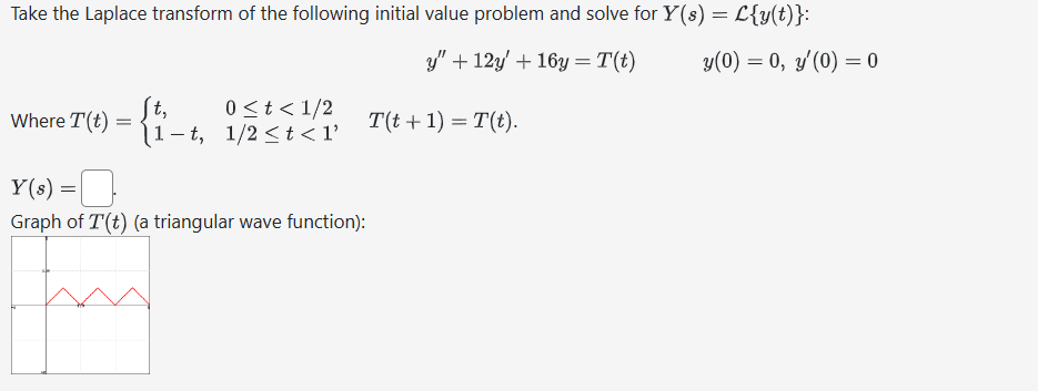Solved Take the Laplace transform of the following initial | Chegg.com