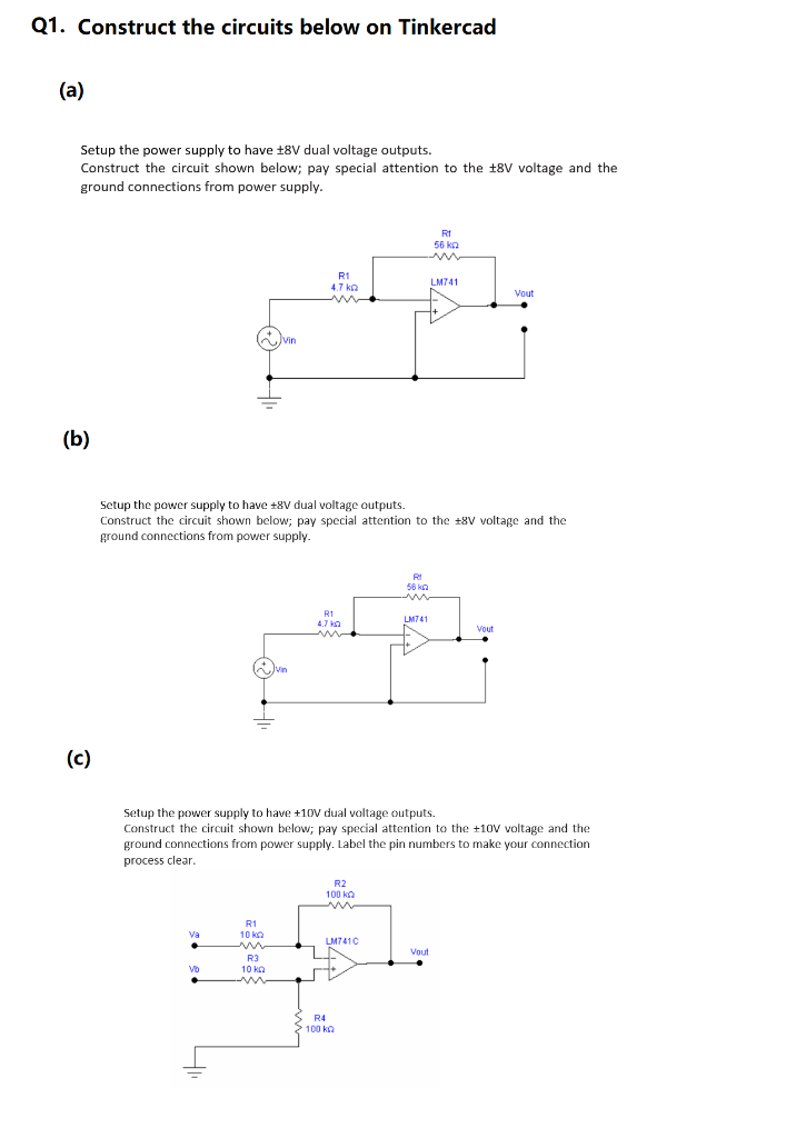 Solved Q1. Construct the circuits below on Tinkercad (a) | Chegg.com