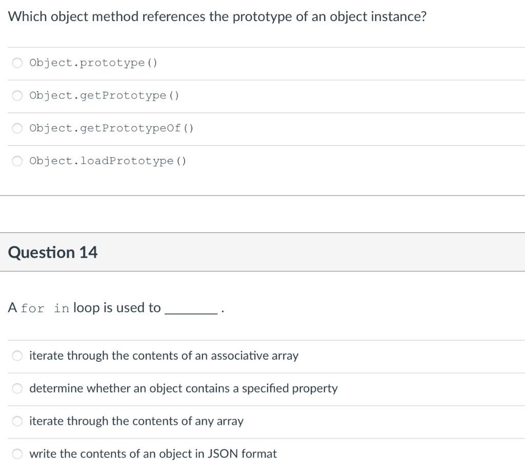 Solved Which object method references the prototype of an | Chegg.com