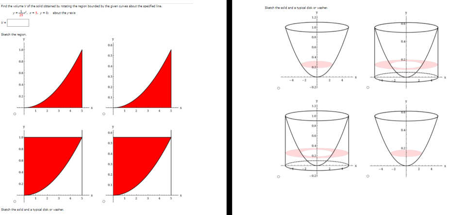 Solved Find the volume V of the solid obtained by rotating | Chegg.com