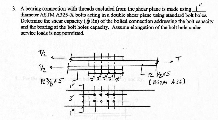 Solved A bearing connection with threads excluded from the | Chegg.com