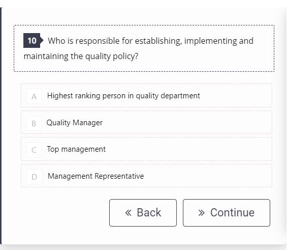Solved 10 ﻿Who is responsible for establishing, implementing | Chegg.com