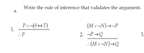 Solved Write the rule of inference that validates the | Chegg.com
