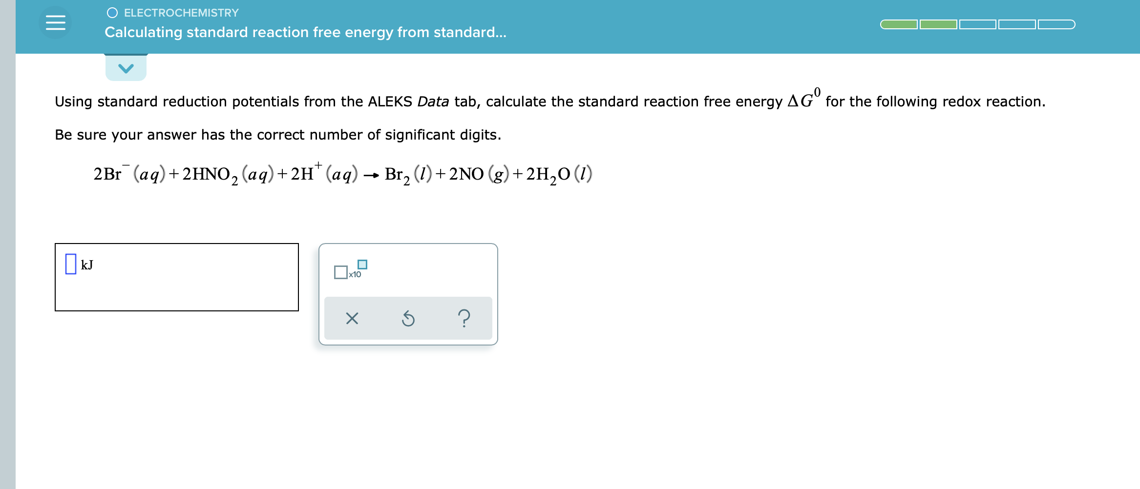 Solved O ELECTROCHEMISTRY Calculating standard reaction free | Chegg.com