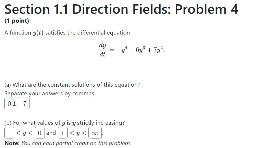 Solved Section 1 1 Direction Fields Problem 4 1 Point A