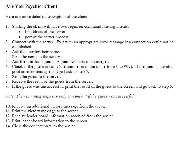 Solved In This Assignment You Will Be Creating A Client And 8885