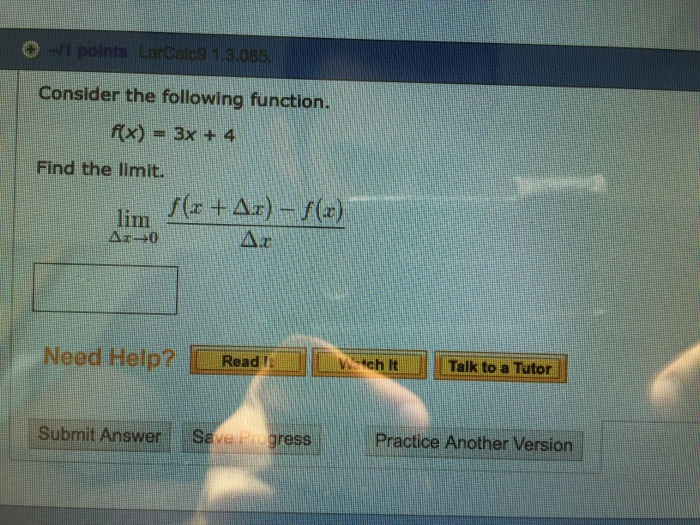 Solved Consider the following function. f(x) = 3x + 4 Find | Chegg.com