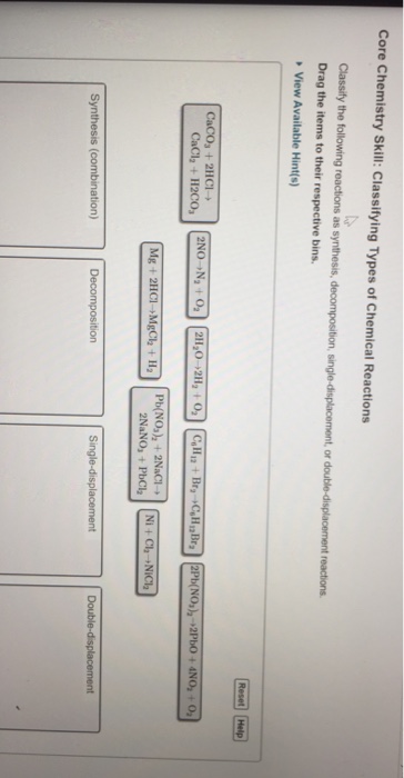 Solved Core Chemistry Skill: Classifying Types of Chemical | Chegg.com