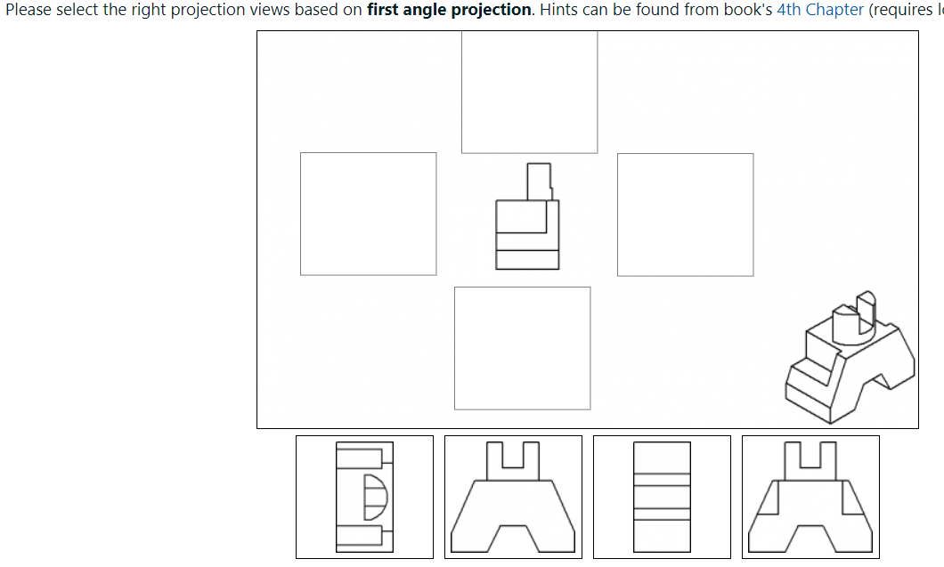 Solved Please select the right projection views based on | Chegg.com