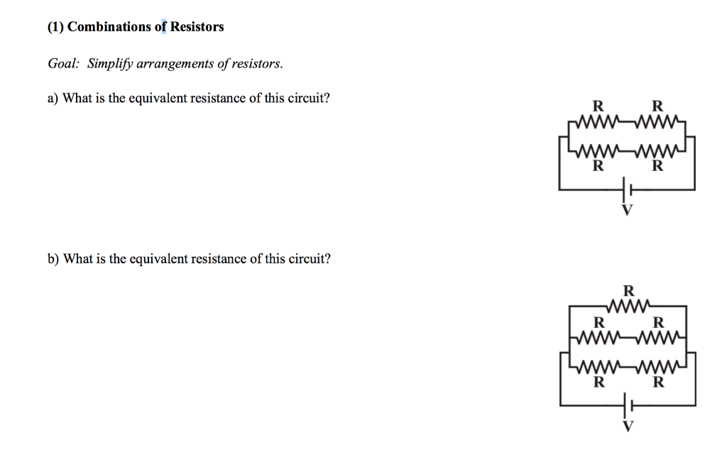 Solved I know that the answers are R, R/2, and 2R but could | Chegg.com