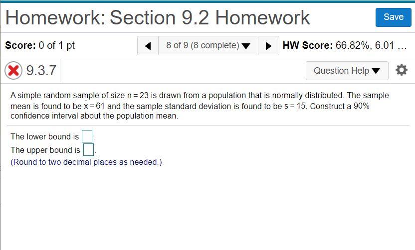 Solved Homework Section 9 2 Homework Save Score 0 Of 1 Pt