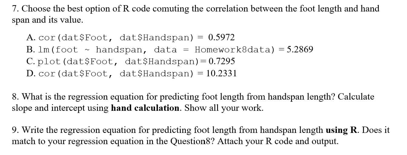 * I really only need help with # 8 and #9, thank | Chegg.com