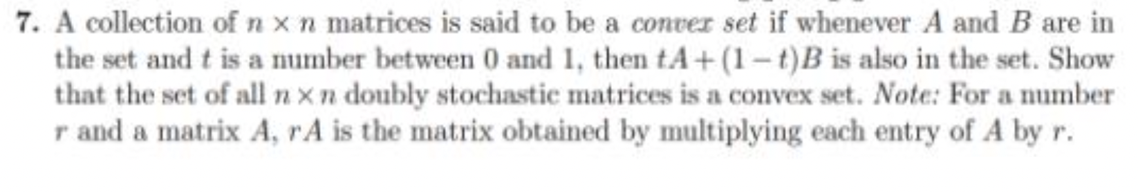 Solved A square matrix is said to be doubly stochastic if | Chegg.com