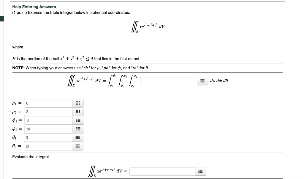 Solved Help Entering Answers (1 point) Express the triple | Chegg.com
