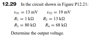 Solved 12.29 In the circuit shown in Figure P12.21: | Chegg.com