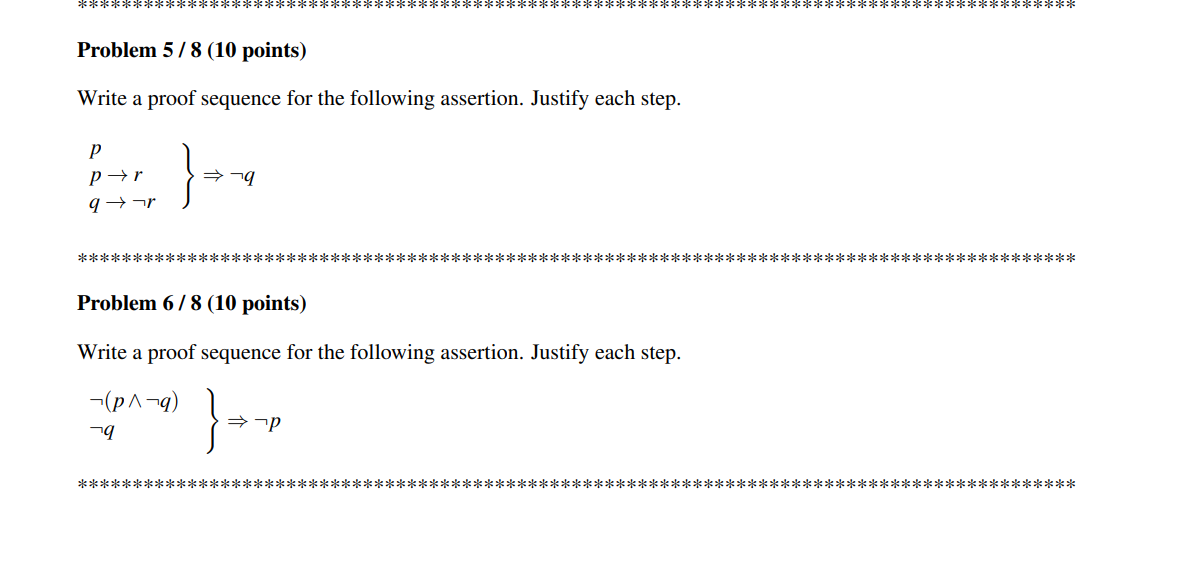 Solved Write a proof sequence for the following assertion. | Chegg.com
