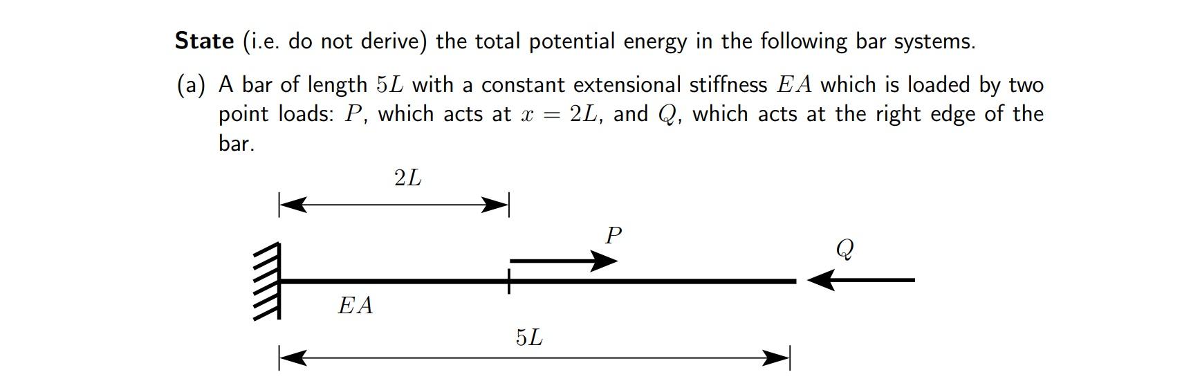 Solved State (i.e. do not derive) the total potential energy | Chegg.com