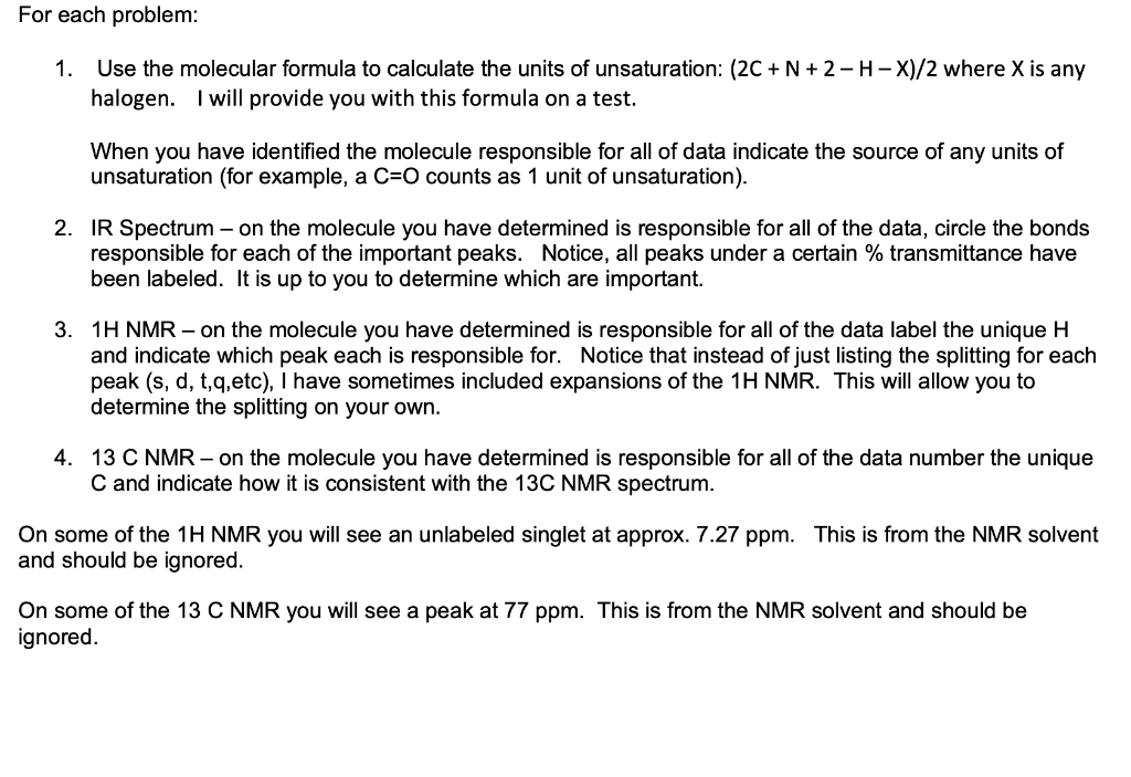 Solved 1. Use the molecular formula to calculate the units | Chegg.com
