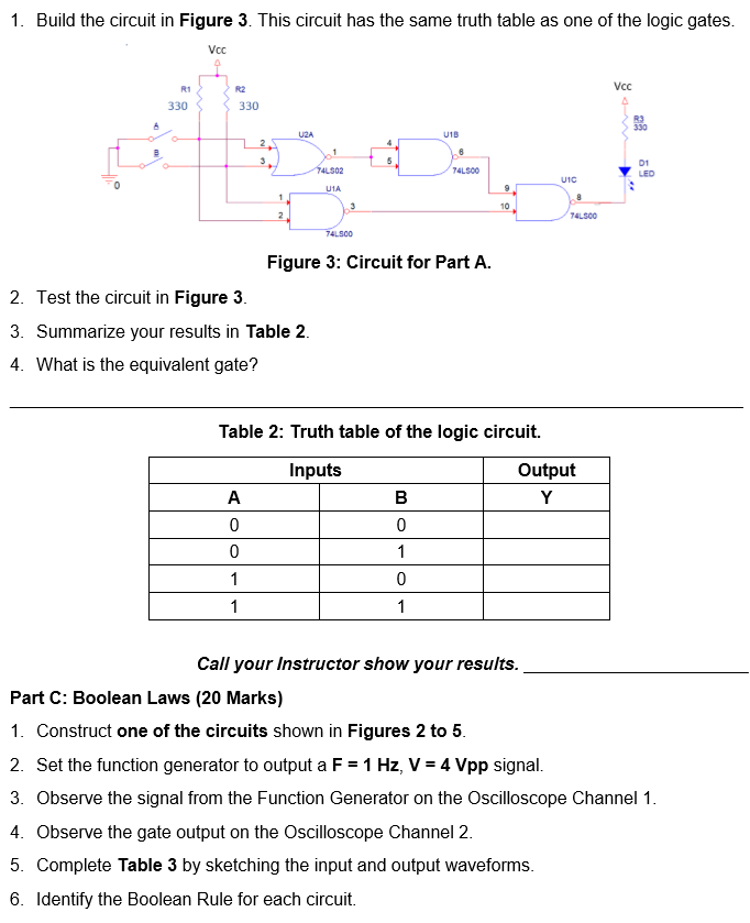 Solved 1. Build the circuit in Figure 3. This circuit has | Chegg.com