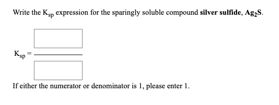 Solved Write the Ksp expression for the sparingly soluble | Chegg.com
