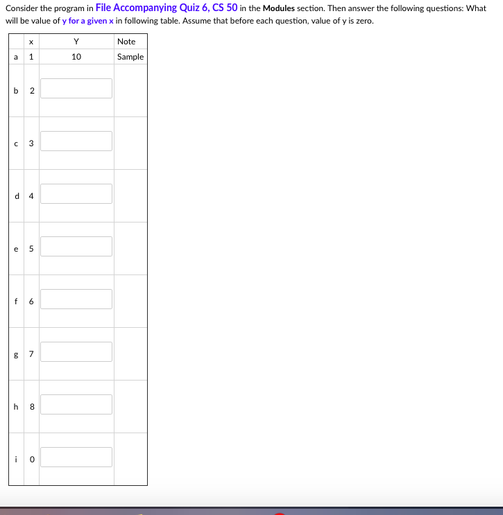 Solved Consider the program in File Accompanying Quiz 6, CS | Chegg.com
