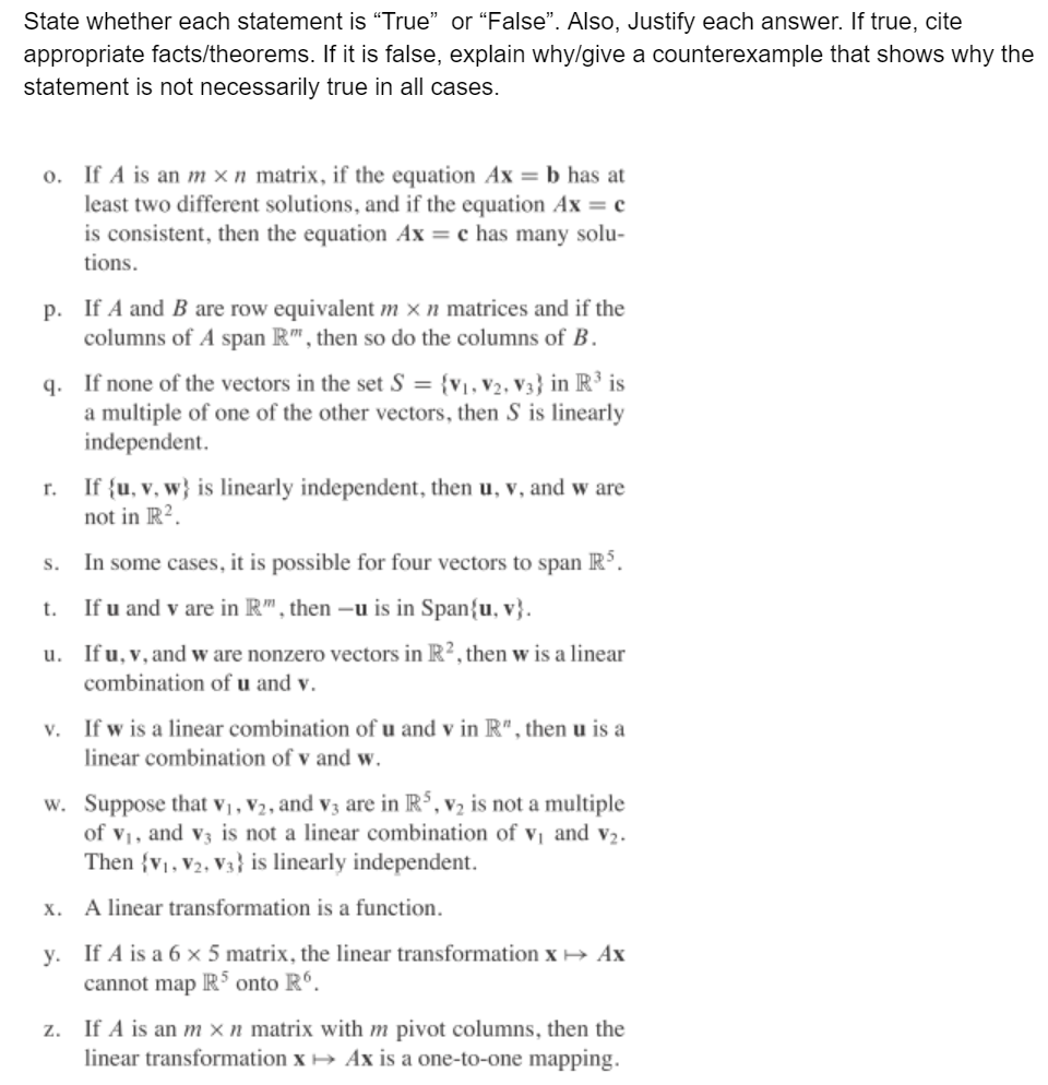 Solved State whether each statement is "True" or "False". | Chegg.com