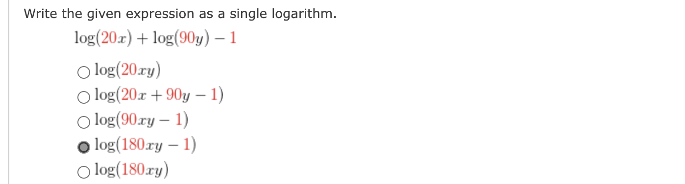 Solved Write the given expression as a single logarithm. | Chegg.com