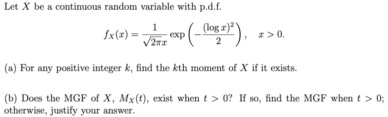 Let X be a continuous random variable with p.d.f. | Chegg.com
