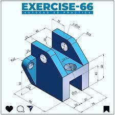 Solved AUTOCAD 1. Draw in 3D view (use presspull, chamfer, | Chegg.com