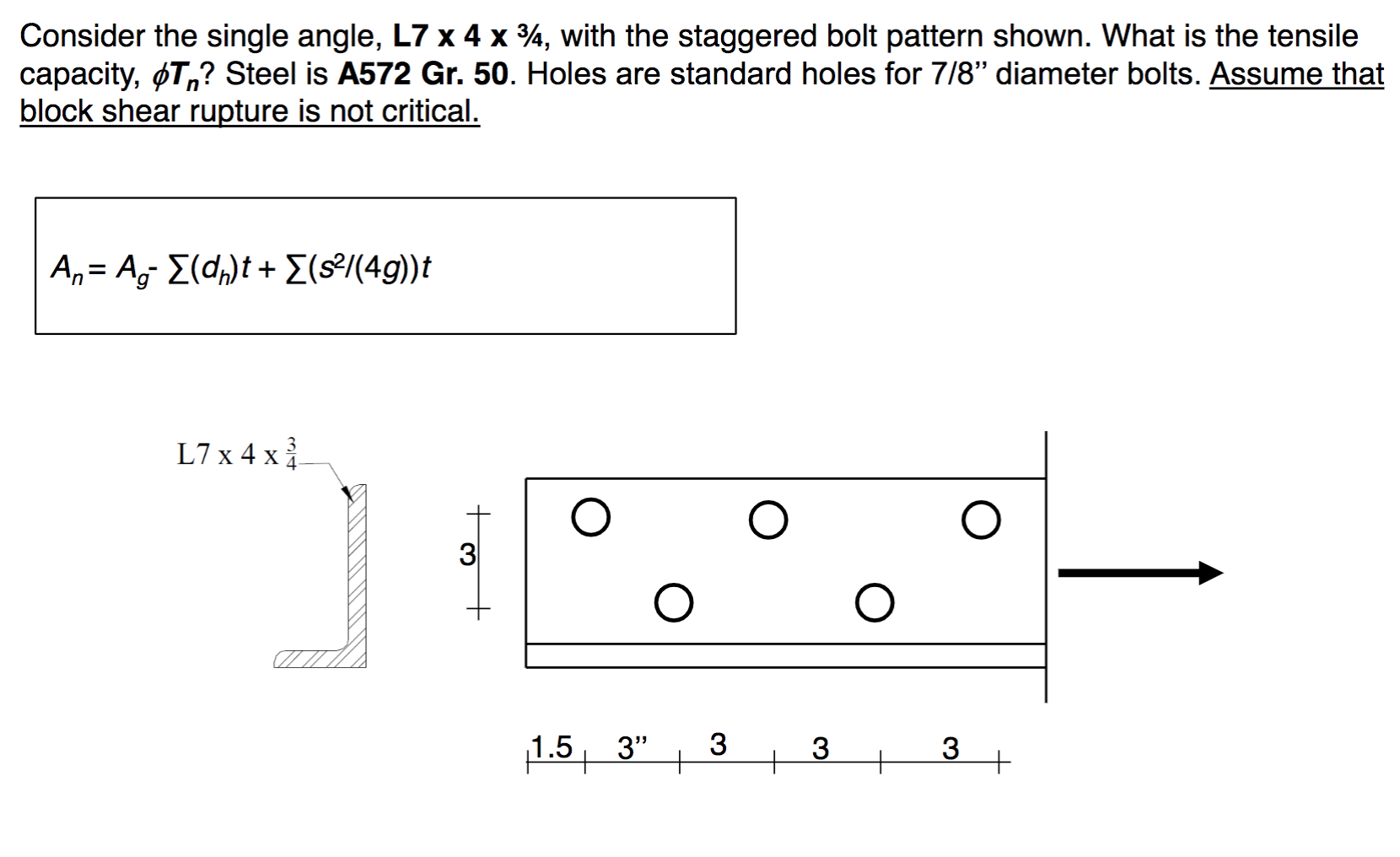 Solved Consider the single angle, L7 x 4 x 34, with the | Chegg.com