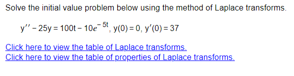 Solved Solve the initial value problem below using the | Chegg.com