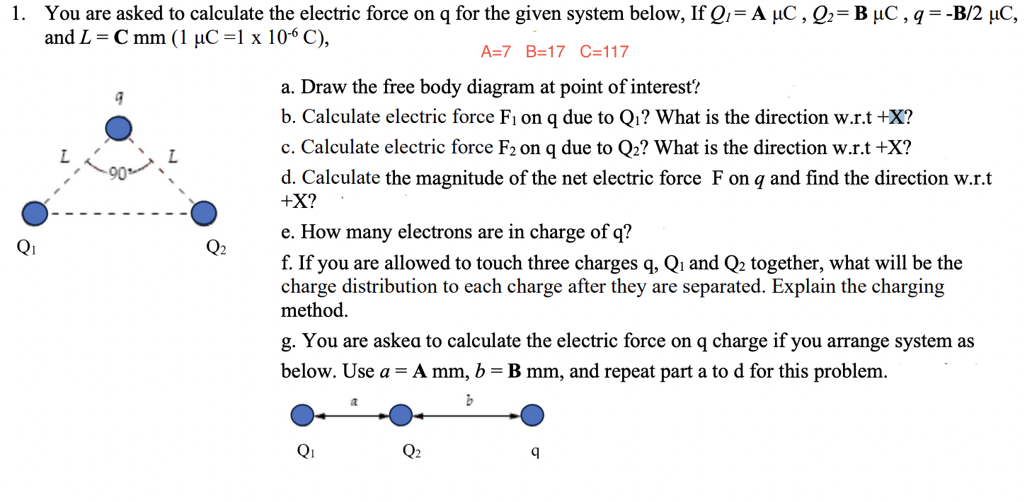 Solved You are asked to calculate the electric force on q | Chegg.com