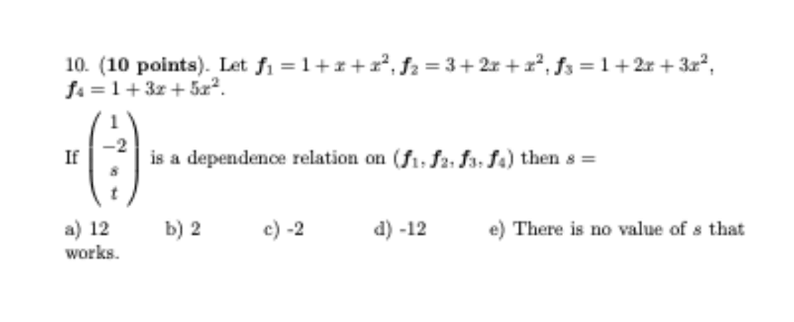 Solved 10. (10 points). Let | Chegg.com