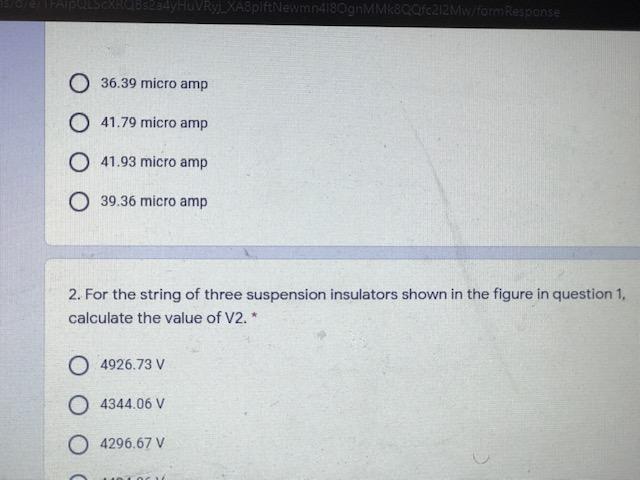 Solved A string of three suspension insulators shown in | Chegg.com