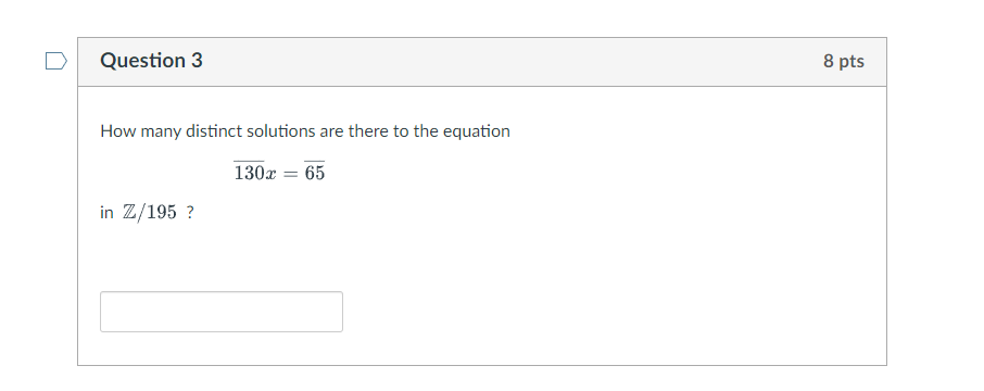 Solved Question 3 8 pts How many distinct solutions are | Chegg.com