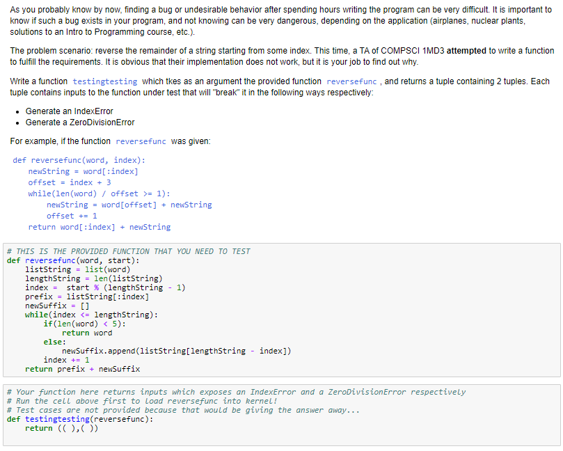 As you probably know by now, finding a bug or | Chegg.com