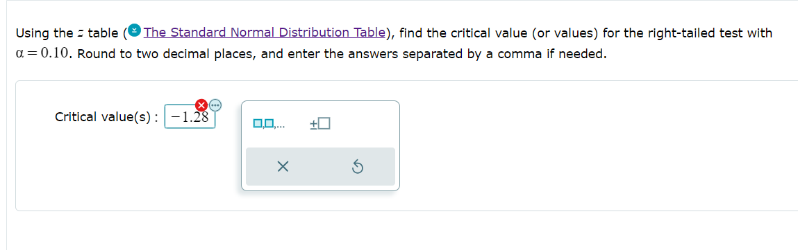 Solved Using the z table ( The Standard Normal Distribution | Chegg.com