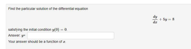 Solved Find the particular solution of the differential | Chegg.com
