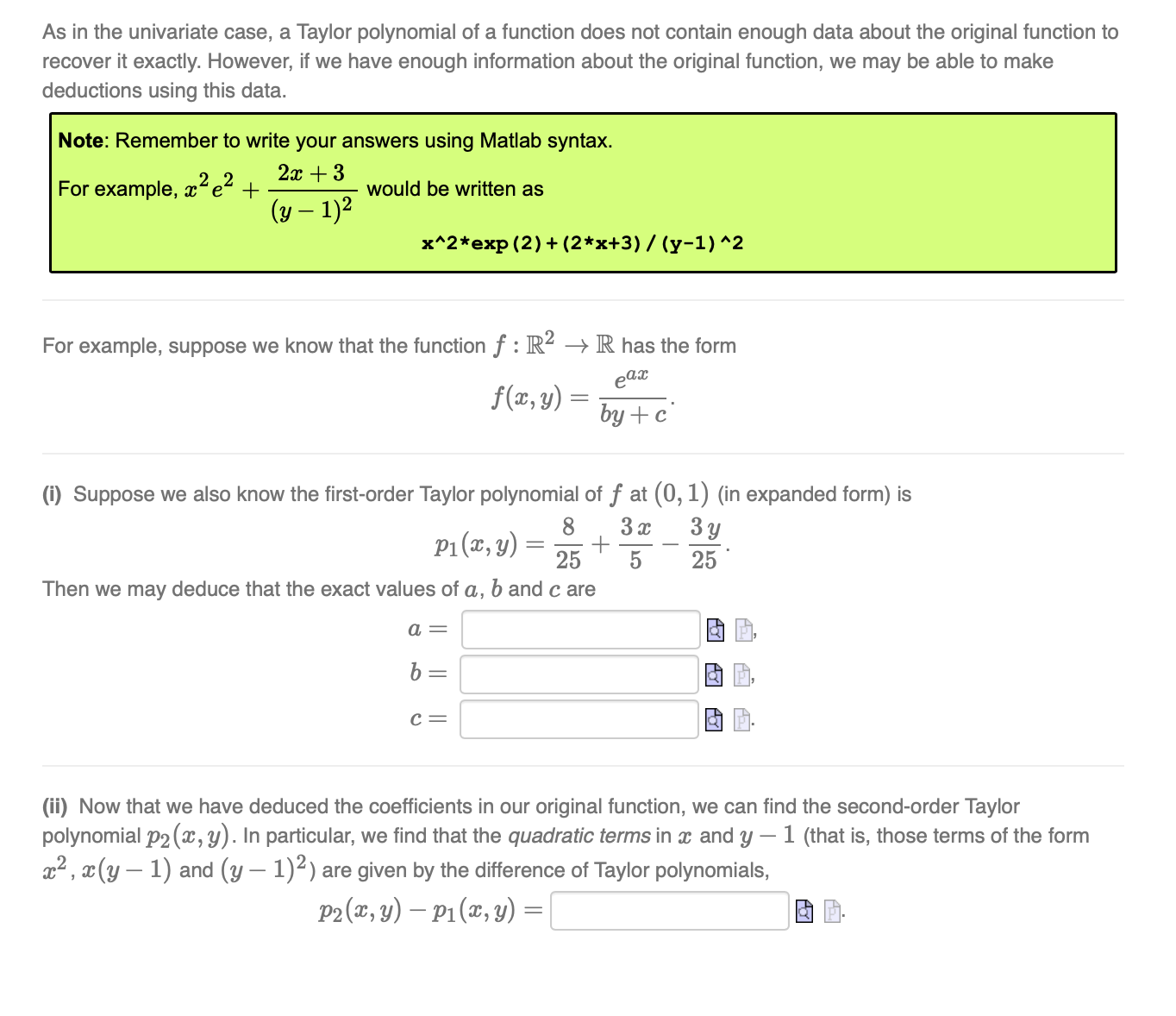 Solved As in the univariate case, a Taylor polynomial of a | Chegg.com
