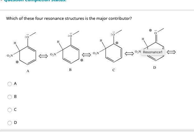 Solved Which of these four resonance structures is the major | Chegg.com